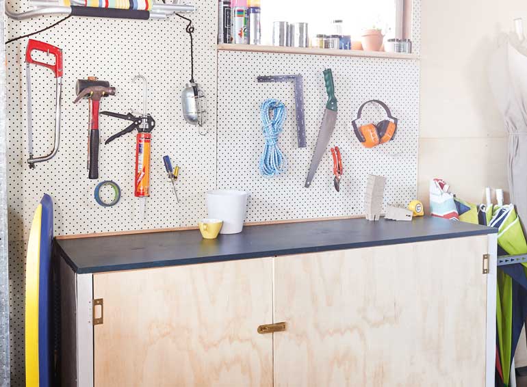 Free Up Your Garage Space With These Storage And Workbench Hacks ...
